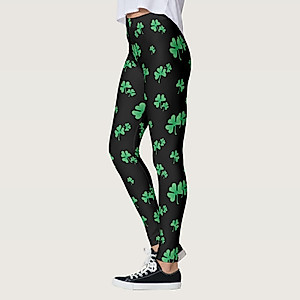 St Patricks Day Leggings for Women Plus Size Blessed and Lucky High Waist Running Pants Comfort Butt Lift Yoga Pants for Women,Compression Leggings,Yoga Leggings for Women C