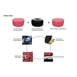 Inflatable Ottoman footrest Stool with Portable air Pump and Storage Bag or Pouch Used for Outdoor or Indoor Travel Portable Camping Backyard Patio Garden Home Yoga footrest Stool (Grey)