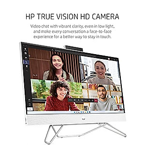 HP 23.8” All-in-One Desktop PC, Intel Celeron Processor J4025, 4 GB RAM, 256 GB SSD, Full HD Micro-Edge Touchscreen, Windows 11 Home, 720p Privacy Webcam, Wi-Fi and Bluetooth Combo (24-cb0110, 2022)