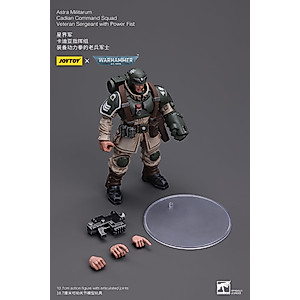 JoyToy Warhammer 40K: Astra Militarum Cadian Command Squad Veteran Sergeant with Power Fist 1:18 Scale Figure