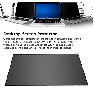 DAUERHAFT 21.5in Computer Screen Filter, Removable 16:9 Aspect Ratio Widescreen Laptop Monitor, Eye Protection Anti Glare Blue Light Slide Mount Tabs Cover Screen Protector for Work Spaces