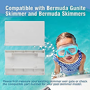 Calvana Exact Replacement 516252 White Weir Gate Assembly - Compatible with Bermuda Gunite Skimmer and Bermuda Skimmers - Vinyl Weir Gate Assembly - 8 1/2 Inches x 5 3/8 Inches Weir Gate
