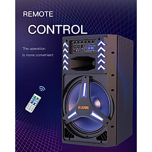 LAGRIMA LPS-500 Portable 15-Inch 2-Way 1800W PA Speaker System, DJ Karaoke Machine with Wireless Bluetooth/FM Radio/USB/SD Card Slot