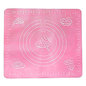 Mggsndi Silicone Baking Mat, Non-Stick Food Grade Silicone Pastry Mat Extra Large with Measurements for Baking -Dough Rolling Mat, Heat-Resistance Oven Liner,F ondant Mat, Pie Crust Mat Pink