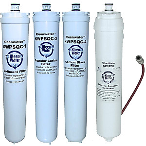 KleenWater Brand Filters and Membrane, Made in USA, Compatible with Ionics MicroMax 5500 Reverse Omosis System, Replacement Water Filters for 47-55702G2, 47-55704G2, 47-55710G2, 66-4706G2, Set of 4