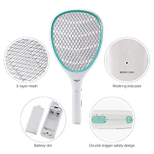 Faicuk Handheld Bug Zapper Racket Electric Fly Swatter