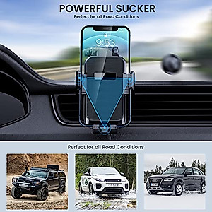 Phone Mount for Car Phone Mount [Military-Grade Super Suction] Phone Holder Car Mount for iPhone Automobile Cell Phone Accessories For Dashboard Windshield Air Vent Fit All iPhone Android Smartphones
