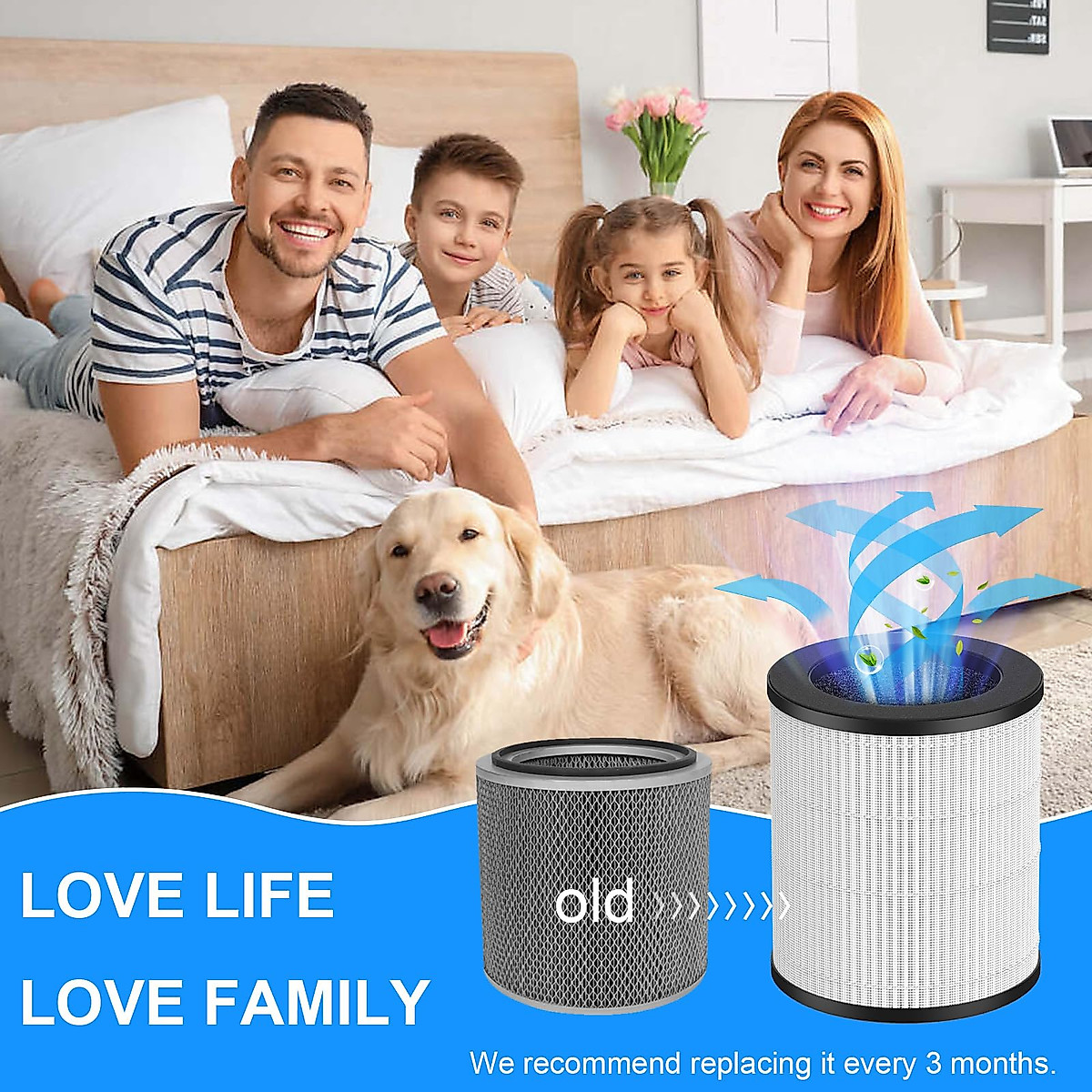 MOOKA Official Certified H13 True HEPA Replacement Filter Compatible with M03 Air Purifier (2 PACK)