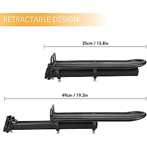 Lixada Bicycle Luggage Rack Retractable Aluminum Alloy Bicycle Holder Bicycle Rear Post Rack Bicycle Bag Luggage Cargo Carrier Rack