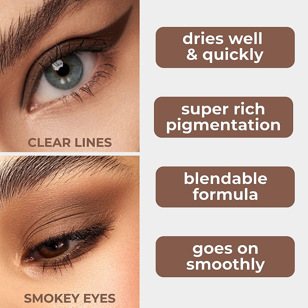 Lamel Matte Liquid Eyeshadow - Long Lasting Waterproof Eye Tint - Quick-Drying, Hypoallergenic Eye Makeup - Creamy & Smooth Formula - Brown Matte Cream Eyeshadow - Maad Eyes, №401, 5.2ml / 0.17oz