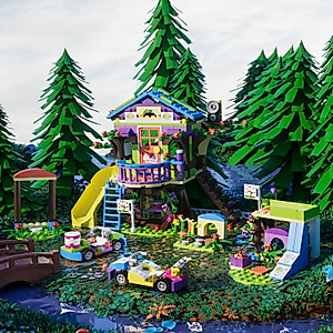 1274 Pieces Friends Tree House Summer Pool Party Building Kit, Friends Treehouse Swimming Pool Building Set with Storage Box, Creative Building Blocks Toy Birthday Gifts for Kids Girls Aged 6-12