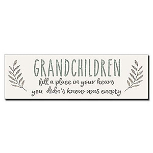 My Word! Grandchildren, Fill A Place in Your Heart You Didn't Know was Empty Decorative Home DÃcor Wooden Signs, Cream/Tan