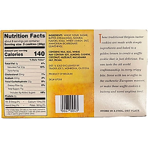 Trader Joe's Belgian Butter Waffle Cookies Traditional Belgian Butter Biscuits, 8.8 oz (Pack of 2)