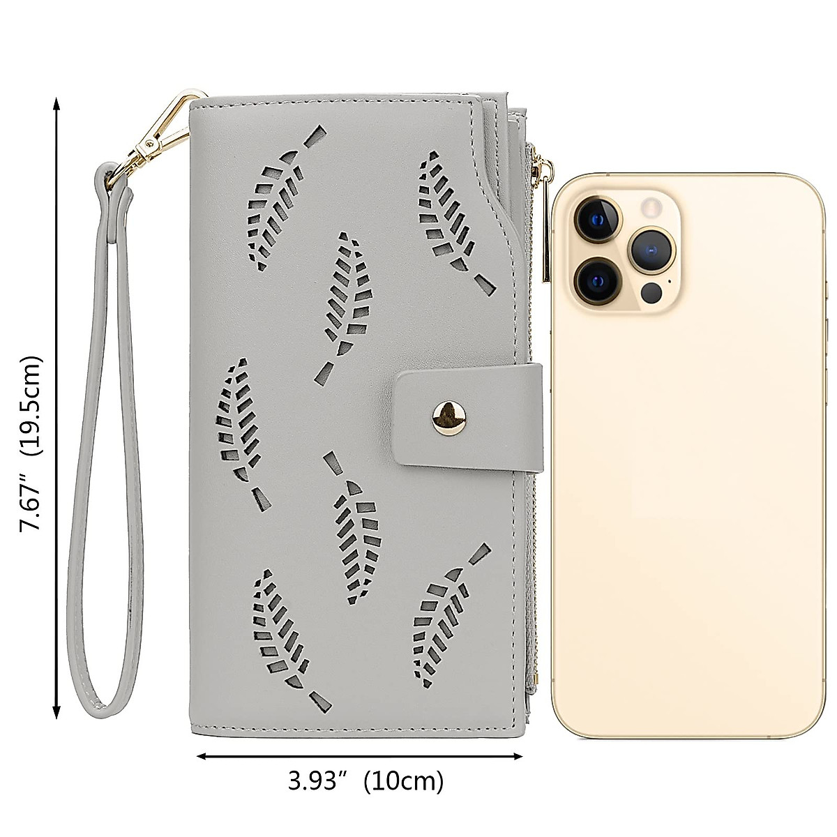 YALUXE Women's Leather Zipper Wallet RFID Blocking Multi Card Holder with Cellphone Pocket Large Capacity