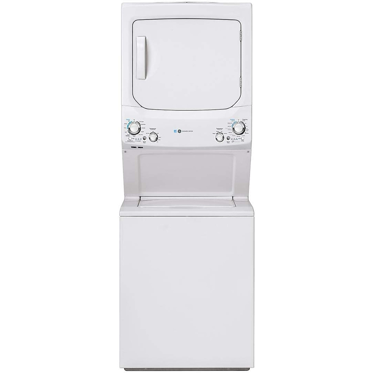 GE GUD27GESNWW 27" Gas Laundry Center with 3.8 cu. ft. Washer Capacity and 5.9 cy. ft. Dryer Capacity in White