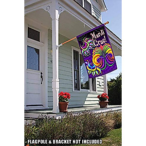 Toland Home Garden 102125 Happy Mardi Gras Mardi Gras Flag 28x40 Inch Double Sided Mardi Gras Garden Flag for Outdoor House party Flag Yard Decoration