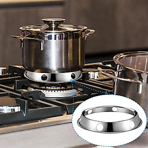 2Pcs Wok Ring for Gas Stove, Stainless Steel Pots Rack Round Wok Stand Holder Reversible Size for Kitchen Supplies Utensils(2pcs 21.5cm)