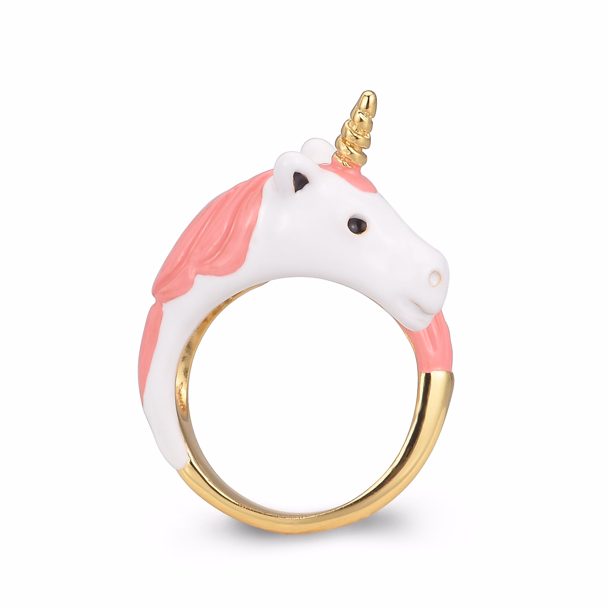 Exquisite 18K Gold Plated Hand Painted Unicorn Ring With Gift Box