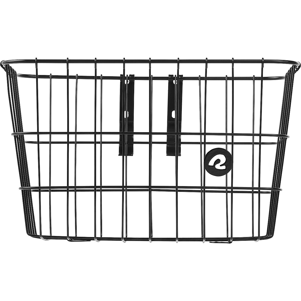 Retrospec Apollo X Steel Large Front Bike Basket - Fixed Struts, Weather-Resistant Steel, Reinforced Handlebar Clamps, and Adjustable Legs