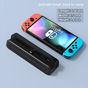 Switch Dock for Nintendo Switch/Switch OLED,Portable Dock with 1000Mbs LAN Port 4K HDMI TV USB 2.0 Port and USB C Charging Port,Compatible with Nintendo Switch