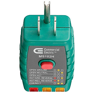 Commercial Electric 110-220V AC/DC Voltage Tester with GFCI Outlet Tester