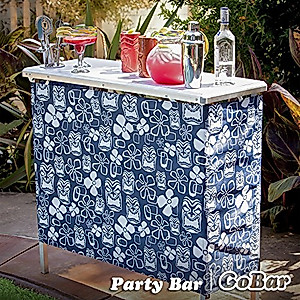 GoBar Portable High Top Bar, Includes 3 Front Skirts and Carrying Case, Black