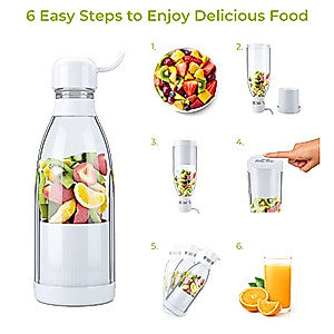 Nakenja Portable Blender Personal Blender for Shakes and Smoothies with 8 Bladed Head, Fruit Mixer USB Blender