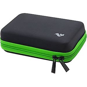 BRENDO 2DS XL Case, 3DS XL Carrying Case for New Nintendo 2DS XL and 3DS XL, 24 Game Cartridge Holders and a Large Stylus - Black/Lime Green