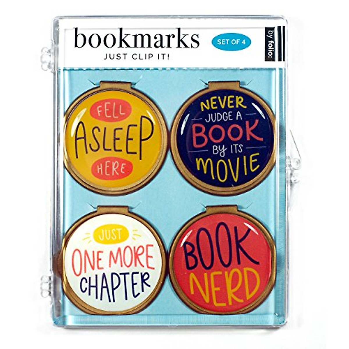 Funny Quote Bookmarks - JUST Clip IT! (4 Sets of 3 Page Markers- Total 12) Funny Bookmark Set - Ideal for Bookworms of All Ages. Adults Men Women Teens & Kids Love Our Fun Domed Designs!