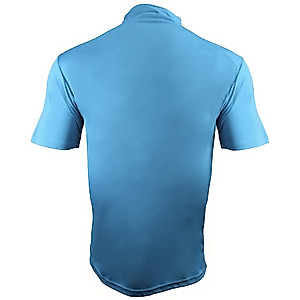 Epic Adult Cool Performance Short Sleeve Quarter Zip Tee Shirt Blue/Grey L