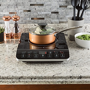 Multi-Function 1800W Portable Induction Cooker Cooktop Burner - Black by Classic Cuisine Black 14 inches L x 11.4 inches W x 2.5 inches H