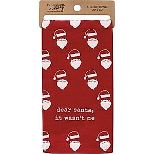 Primitives by Kathy Dear Santa, It Wasn't Me Holiday and Christmas Themed Decorative Kitchen Towel