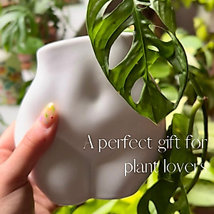 The Peachy Planter Body Vase - White Ceramic Vases for Home Decor, Female Body Vase for Boho Home Decor, Body Vase Female Form for Minimalist Decor, White Ceramic Vase with Drainage Holes