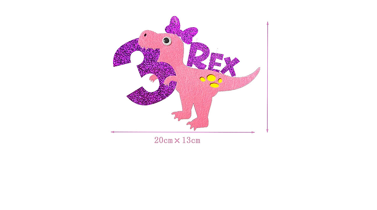 Pink Dinosaur 3rd Birthday Backdrop Supplies