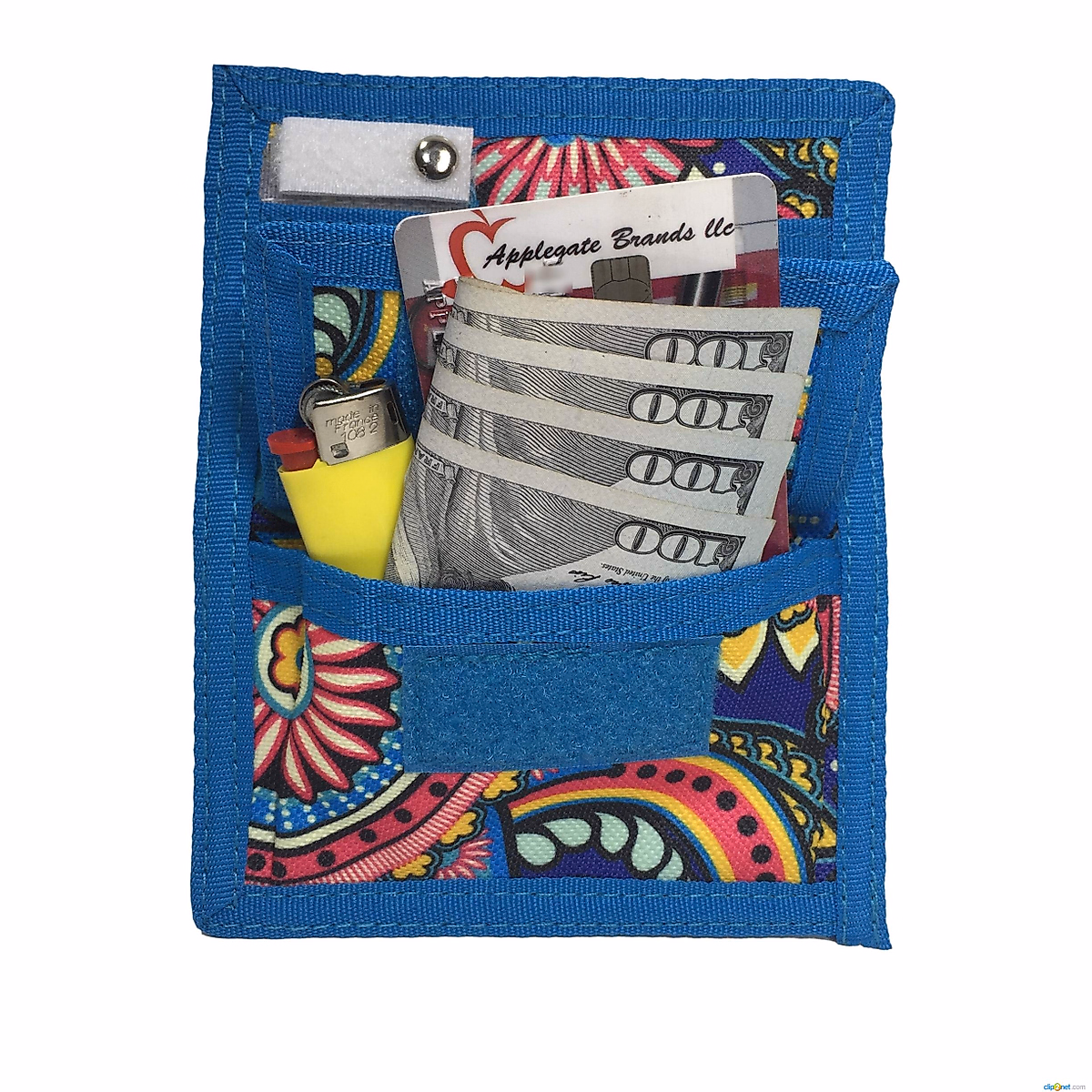 Applegate Brands llc Blue Paisley 6 Piece Protective Scrubs Lab Coat Pocket Organizer Kit