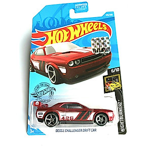 Hotwheels Dodge Challenger Drift Car - Nightburnerz 6/10 [2019 Factory Sealed] red