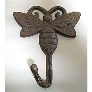 NIMIBOD Décor Supplies Vintage for Home Cast Iron Garden Butterfly Coat Hooks Hook Rack Towel Bumble BEE for Home Decor - Made Like Old Stuff
