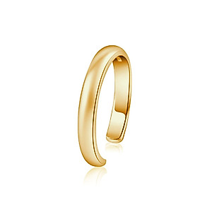 Hoops & Loops Yellow Gold Flashed Sterling Silver High Polished Plain Simple Toe Ring
