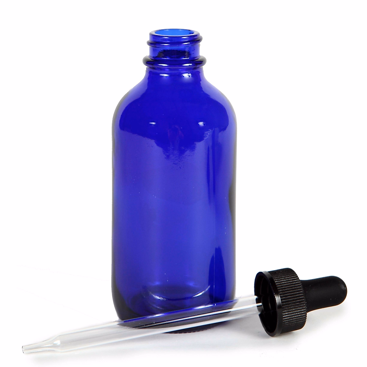 Vivaplex, Cobalt Blue, 4 oz Glass Bottles, with Glass Eye Droppers - 2 pack