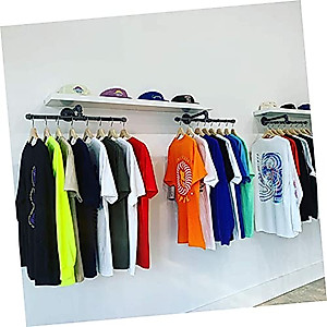 KONTONTY Hose Hanger Clothes Hanging Rod Bar industrial pipe garment rack closet rods for hanging clothes Retail Display Clothes Rod Iron Garment Bar Wardrobe iron hanger wrought iron