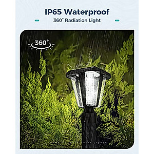 Lovus 2Pack Solar Post Light Fixture, Two Mounting Ways, Pole/Pier Mount 6000k Outdoor Solar Post Lamp Dusk to Dawn for Patio, Garden