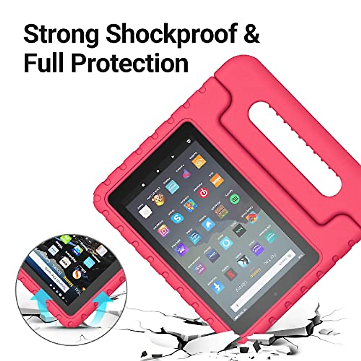 Merocab Kids Case for Fire HD 7 9th 7th 5th Generation 2019 2017 2015 Release, Fire HD 7 2019 2017 2015 Lightweight Shockproof Handle Stand Kids Case Cover for HD 7 9th 7th 5th