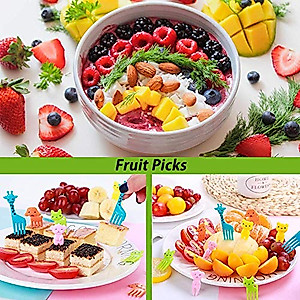 Crethinkaty Sandwich Cutter Set - 4 Pieces Sandwich Cutters Set Dinosaur&Unicorn&Star Shapes 10 Pieces Fruit Shape Cutters Vegetable Cutter Set Mini Animal Cookie Cutter Fruit Stamps Mold.