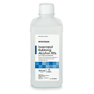 McKesson Isopropyl Rubbing Alcohol 70% [12 Count] USP First Aid Antiseptic, 16 oz