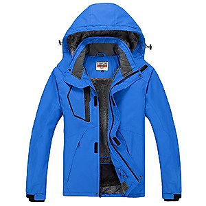 WULFUL Men's Waterproof Ski Jacket Warm Winter Snow Coat Mountain Windbreaker Hooded Raincoat
