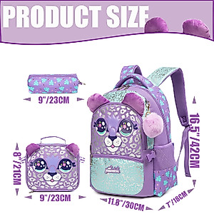 MYHSBYO Kids Backpacks for Girls School Bag with Lunch Box School Backpack for Girls Set Cute Bookbag for Kindergarten