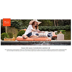 Naturesroom Sunbrella Outdoor Pillows for Patio Furniture - 19" W x 12" L x 6" T, Waterproof Lumbar Pillow with Comfort, Style & Durability Designed for Outdoor Living - Made in The USA