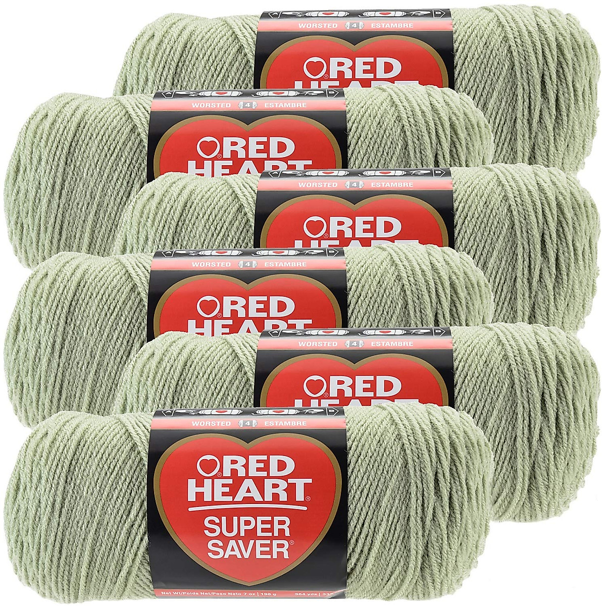 Red Heart Frosty Green Super Saver Yarn 6/Pk 6 Pack