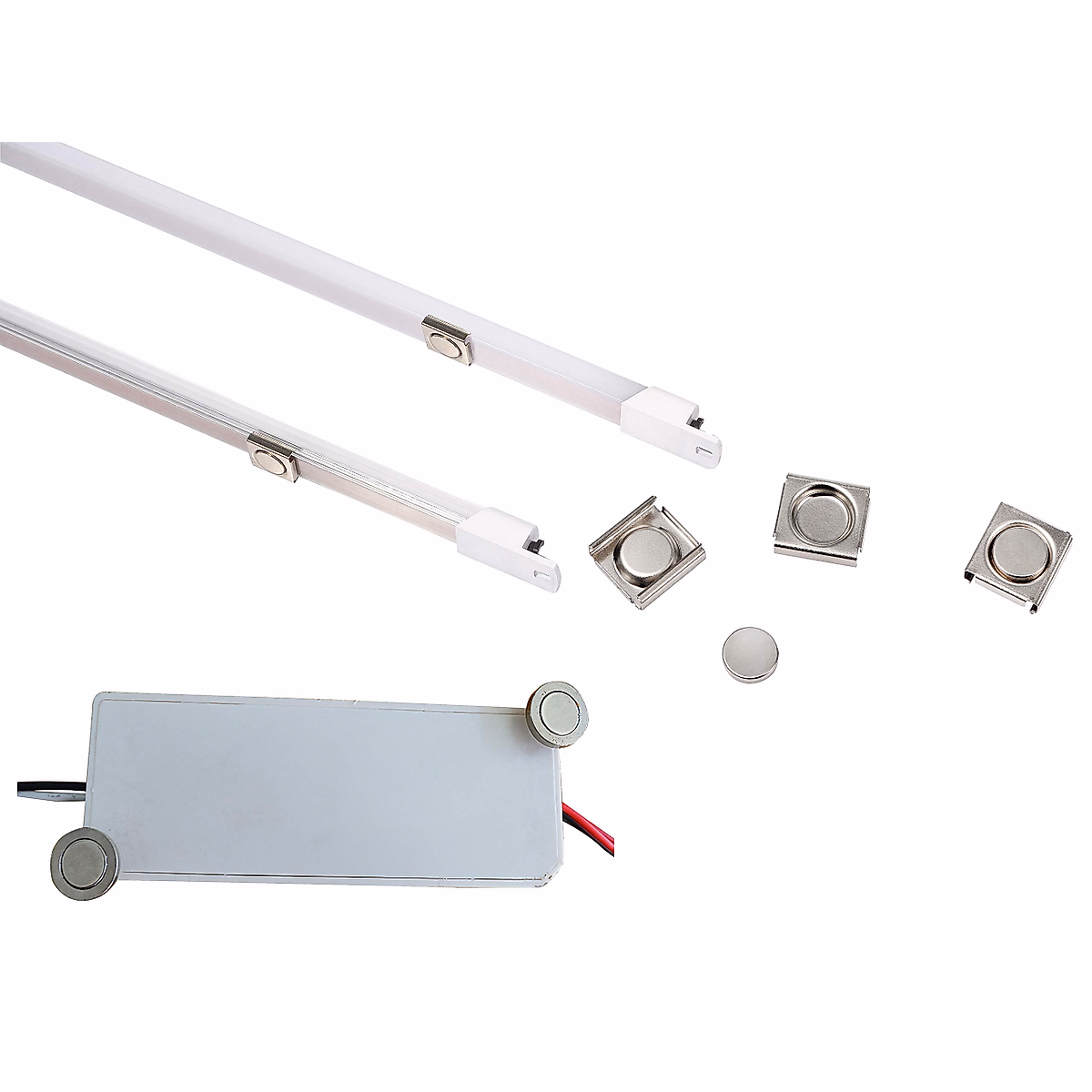 4 Pack LED Troffer 2x4 FT Retrofit Kit,Magnetic LED Retrofit kit,36W (240W Equiv),5000K Daylight White,0-10V LED Driver/2 Tubes Per Kit,T8 T10 T12 Fluorescent Replacement Light Bar,Easy to Install