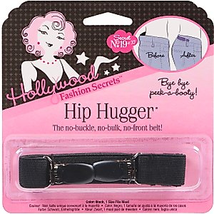 Hollywood Fashion Secrets Hip Hugger, Black, Elastic Belt Alternative, One Size